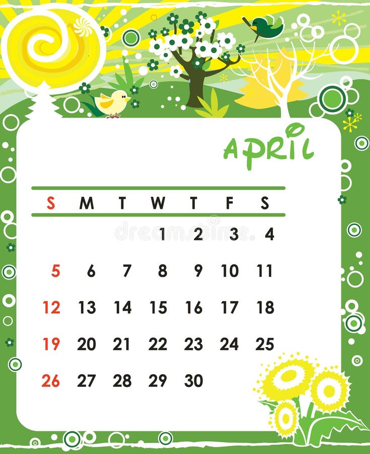 Aprile illustrazione vettoriale. Illustrazione di dandelione - 7083855