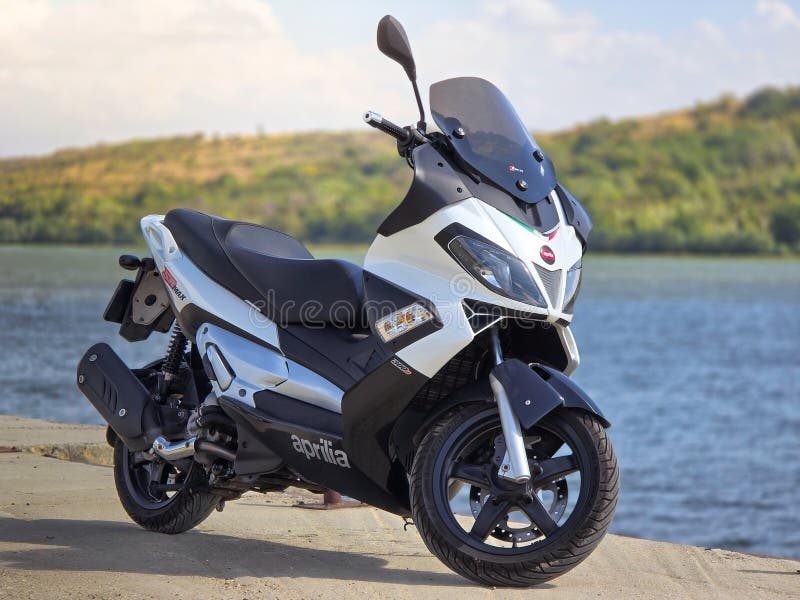 Aprilia SR 300 Max scooter editorial photography. Image of motorcycling ...