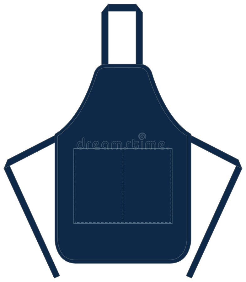Blank Navy Blue Apron Vector for Template. Stock Illustration ...