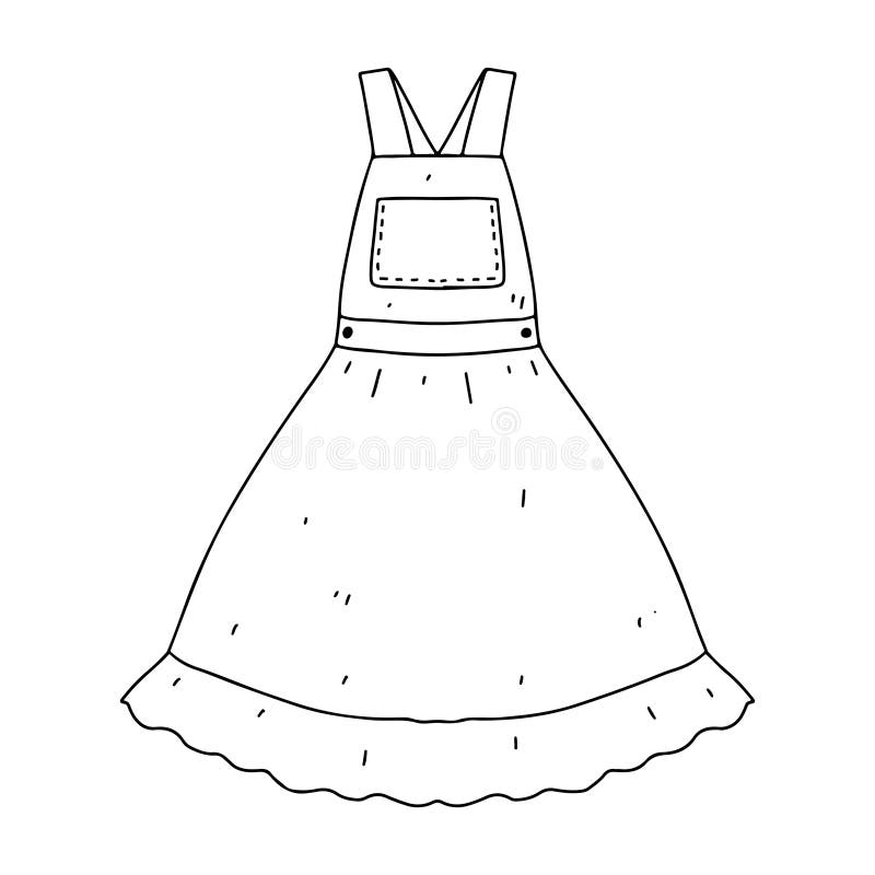 Apron. Hand Drawn Doodle Style. Vector Illustration Isolated on White ...