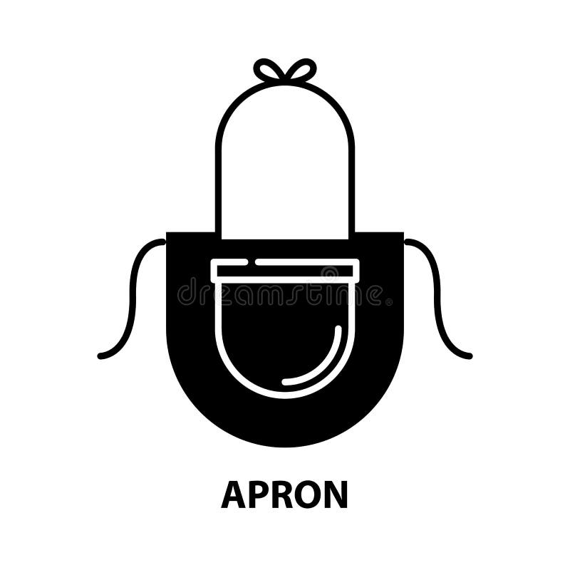 Apron Symbol Icon, Black Vector Sign with Editable Strokes, Concept ...