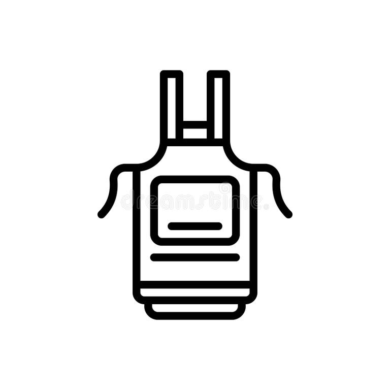 Black Line Icon for Apron, Tabard and Wear Stock Illustration ...