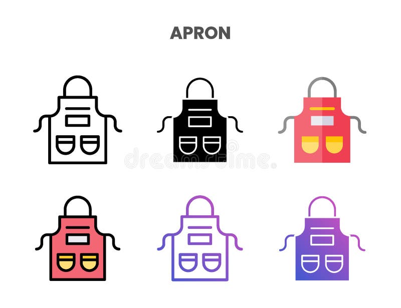 Apron Icons Set with Different Styles. Stock Vector - Illustration of ...