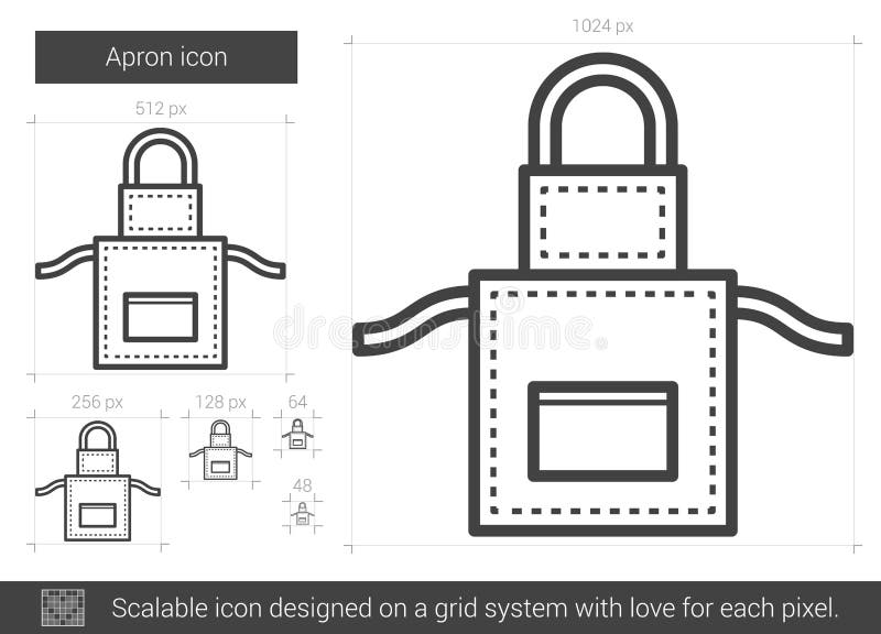 Apron line icon. stock vector. Illustration of apparel - 82651105