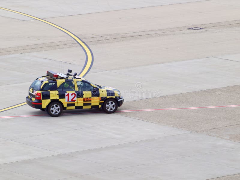 Marshaller in a Car on the Airport Apron Editorial Photo - Image of ...