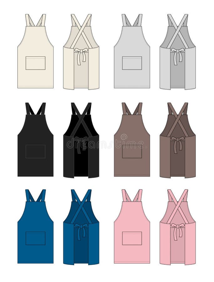 Apron Vector Template Illustration Front/back / Brown Stock Vector ...
