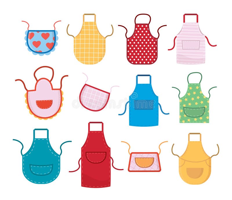 Aprons Kitchen Set. Domestic Kitchenware Fashion, Minimalistic Simple ...