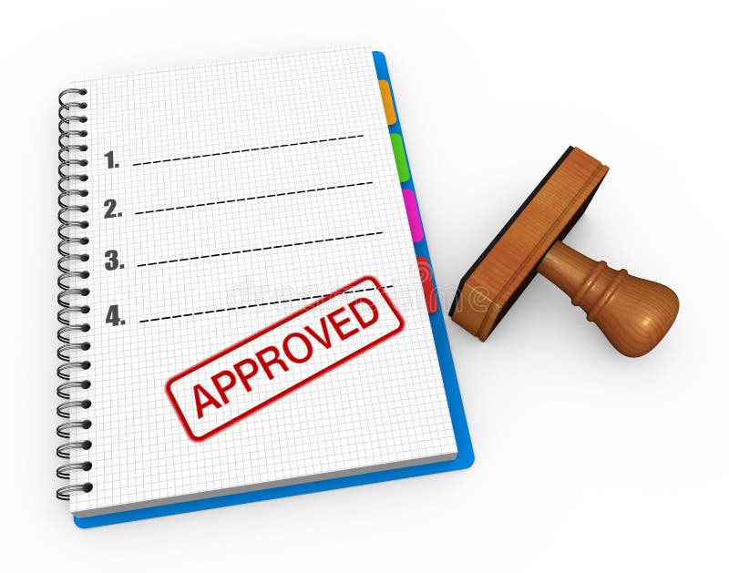 Aprovado como o conceito ilustração stock. Ilustração de papel - 35636355