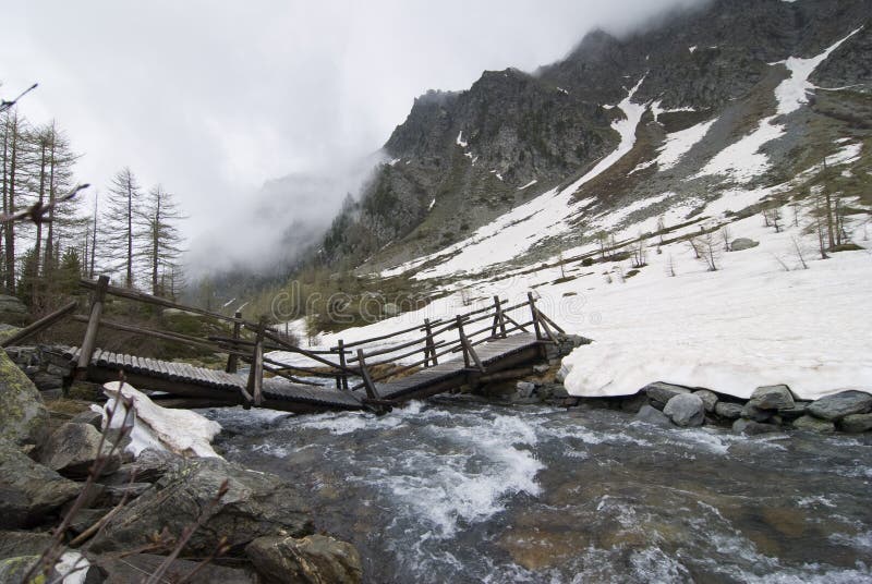 Apry Lake With Snow And Clouds Picture. Image: 5341636