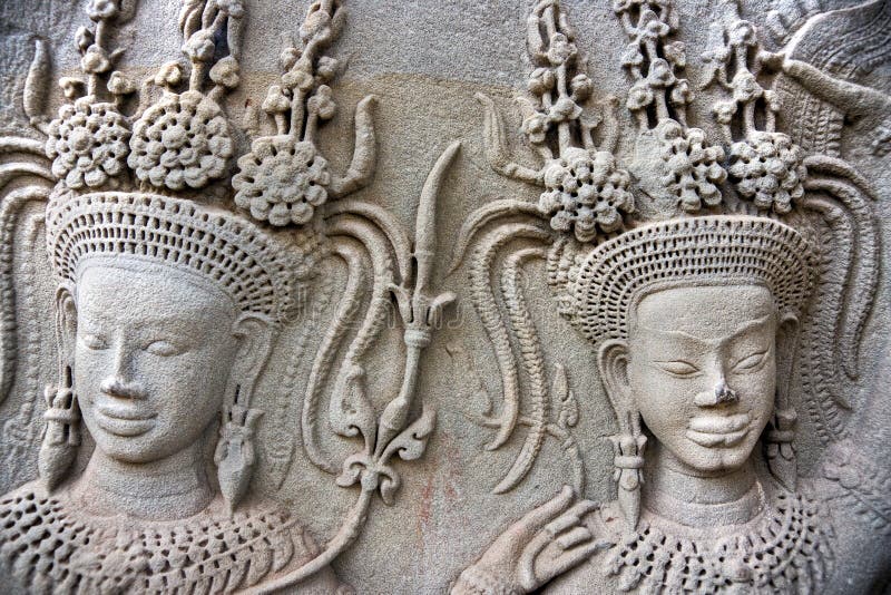Apsara, Angkor Wat. Cambodia. Stock Image - Image of faces, buddha: 7024489