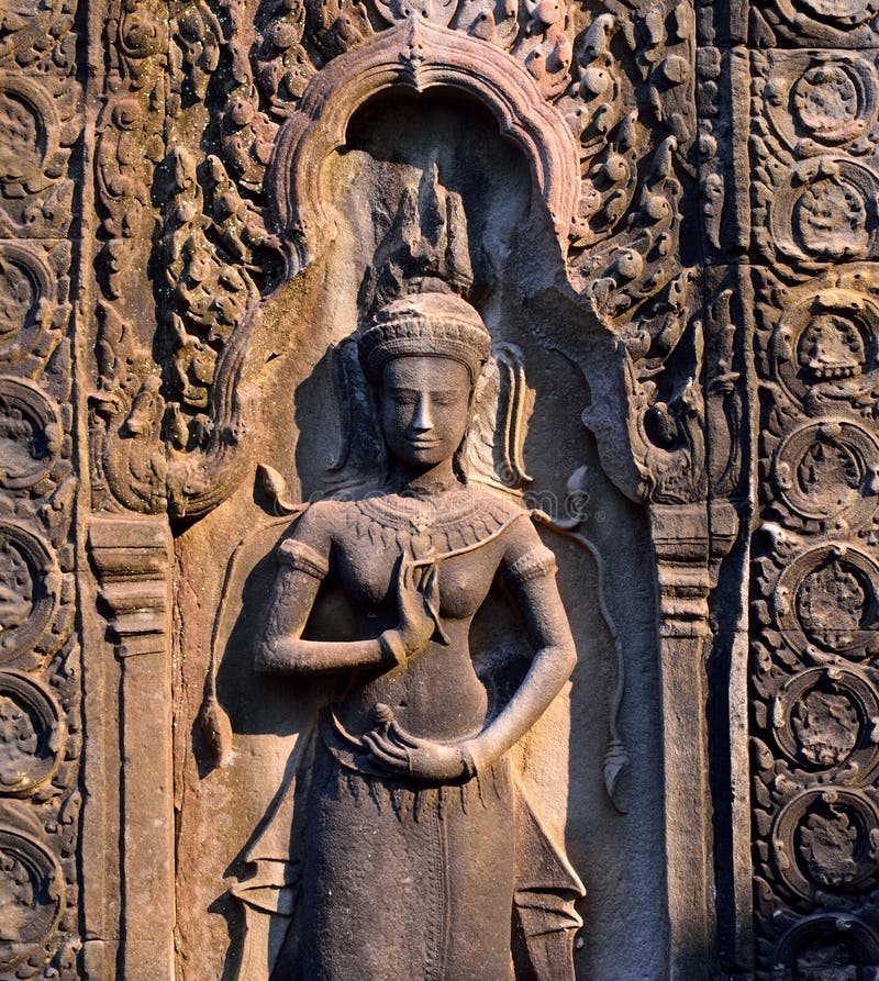 Apsara in Angkor Wat Temple Stock Image - Image of relief, apsara: 57373807