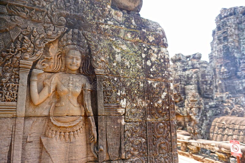 Apsara Carving - Celestial Nymph Stock Image - Image of nymph, apsara ...