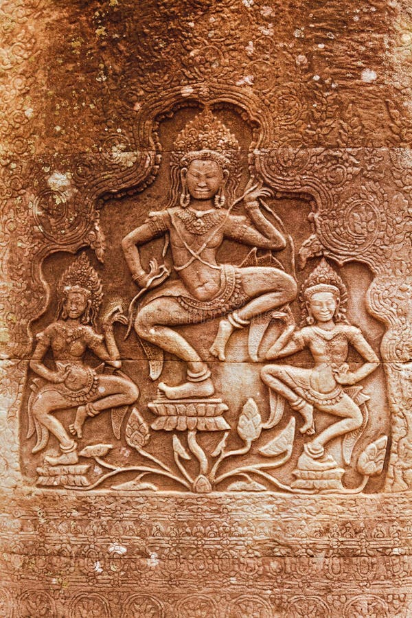 Apsara carving, Angkor wat stock photo. Image of asia - 48942638