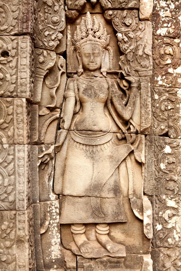 Apsara carving, Angkor wat stock photo. Image of asia - 49595374