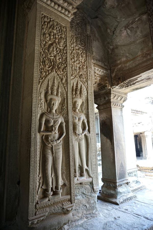 Apsara Carving - Celestial Nymph Stock Image - Image of nymph, apsara ...