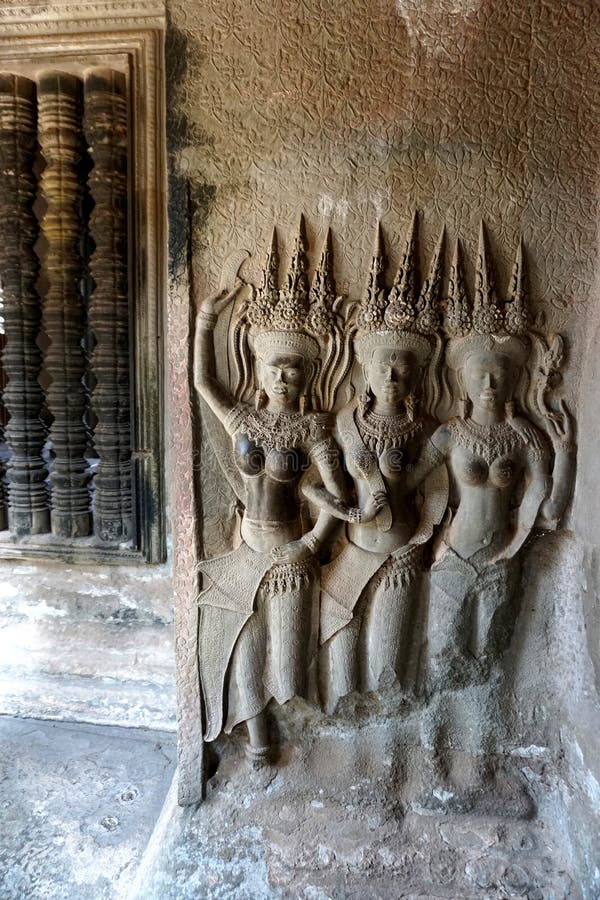 Apsara Carving - Celestial Nymph Stock Image - Image of nymph, apsara ...