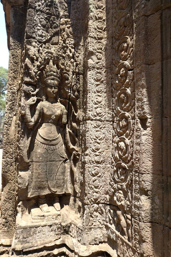 Apsara Carving - Celestial Nymph Stock Image - Image of nymph, apsara ...