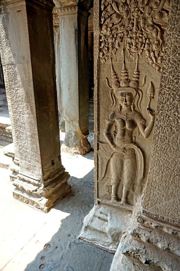 Apsara Carving - Celestial Nymph Stock Image - Image of nymph, apsara ...