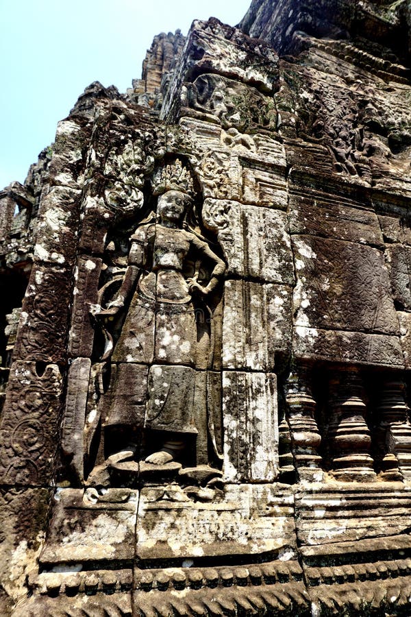 Apsara Carving - Celestial Nymph Stock Image - Image of nymph, apsara ...