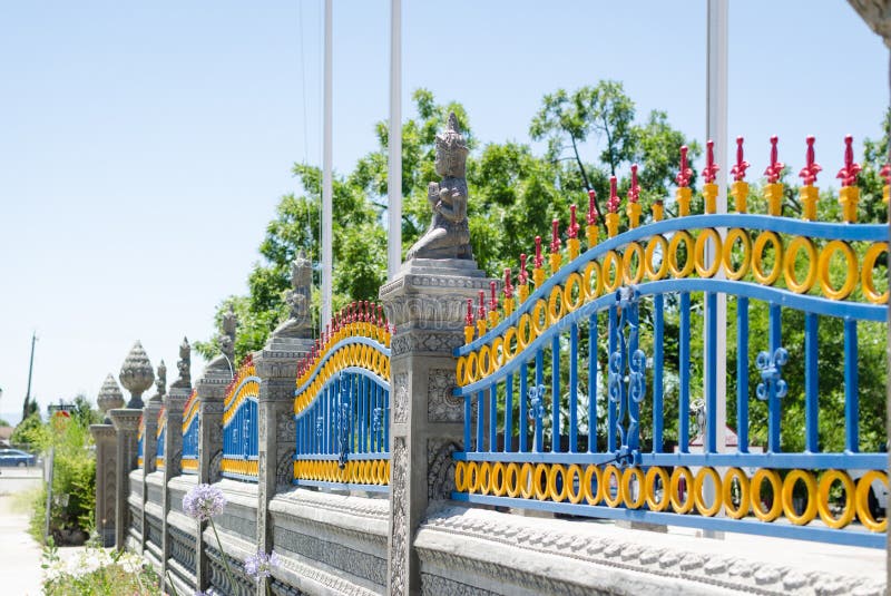 Apsara and Buddhist Temple Fence Stock Image - Image of colorful ...