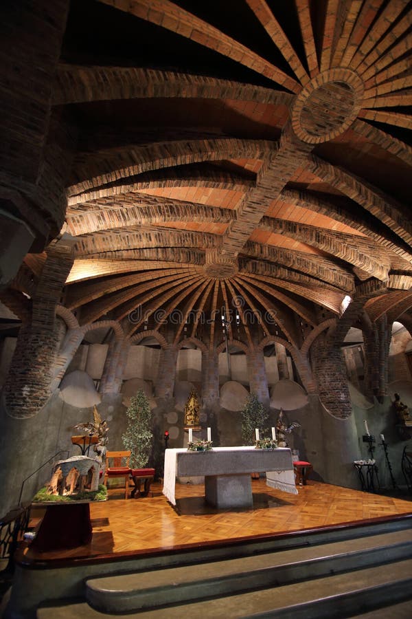 Apse in Crypt of Antoni Gaudi, Barcelona, Spain Editorial Photo - Image ...