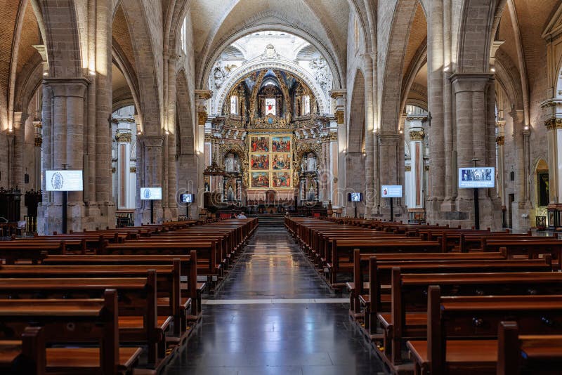 The Apse of Valencia Cathedral - Spain Editorial Image - Image of ...