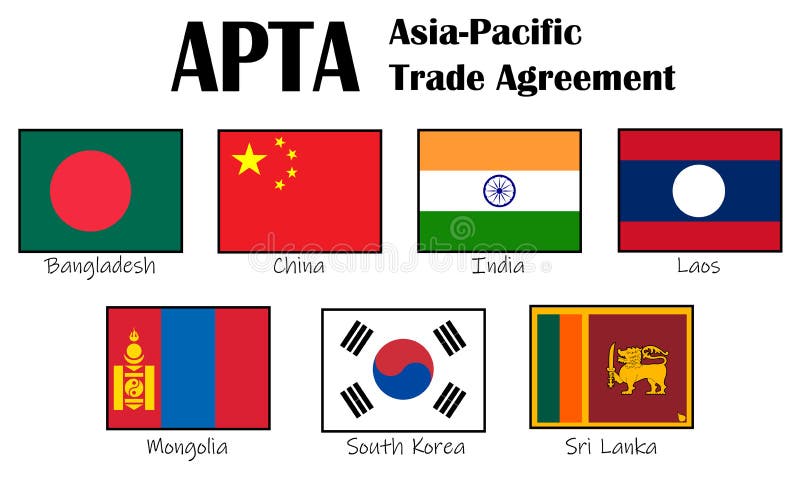 APTA, Asia Pacific Trade Agreement, Flag Vector Stock Vector ...