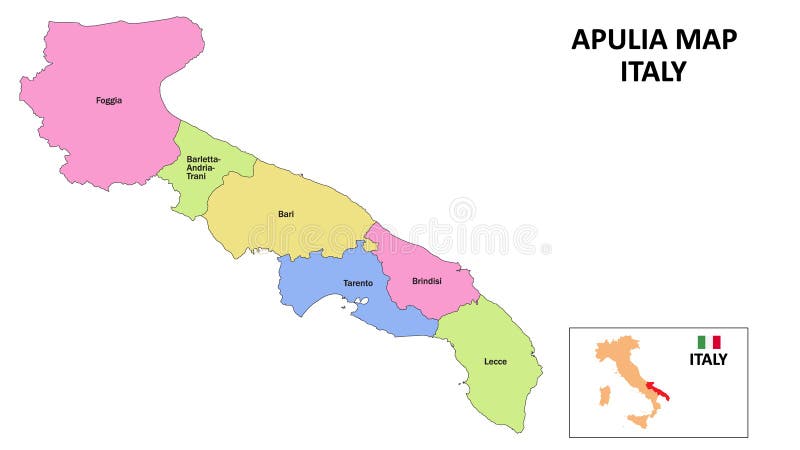 Apulia Map. District Map of Apulia in District Map of Apulia in Color ...