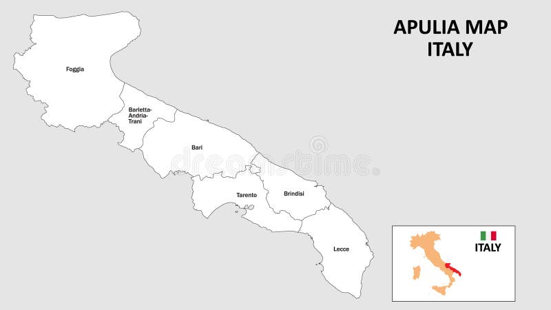 Apulia Map. State and District Map of Apulia Stock Vector ...