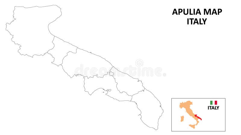 Apulia Map. State and District Map of Apulia Stock Vector ...