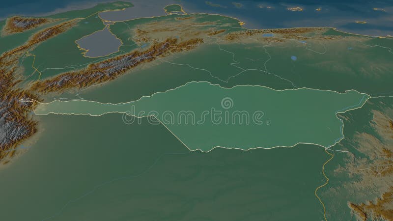 Apure, Venezuela - Outlined. Relief Stock Illustration - Illustration ...