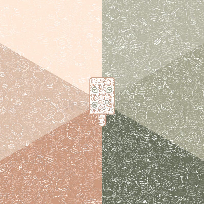 Ice-cream Shaped QR Code in Geometric Shapes Stock Illustration ...