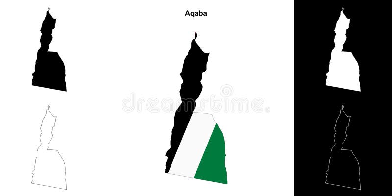 Aqaba outline map stock vector. Illustration of border - 324052181