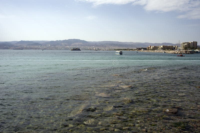 The Aqaba Gulf Seen from the Jordan Coast Stock Photo - Image of east ...