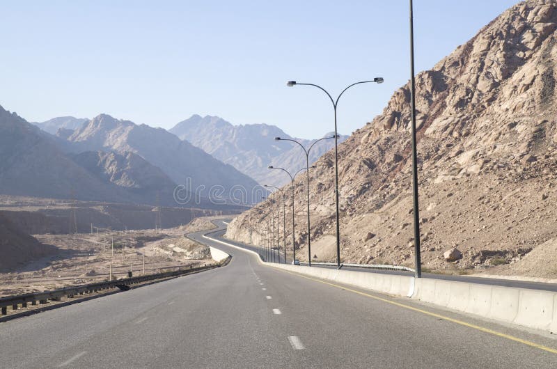 Aqaba Highway in a Stone Desert, Jordan Stock Photo - Image of panorama ...