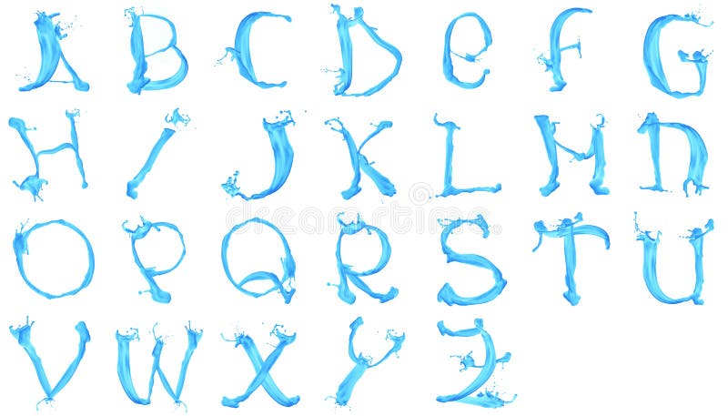 Aqua Font stock vector. Illustration of alphabetical, ornate - 6746468