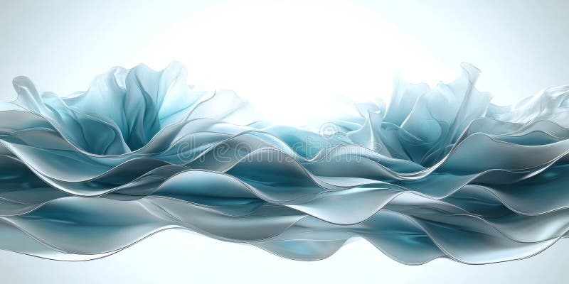 Aqua Artwork with Ocean Waves and Soft Transparency for Serene ...