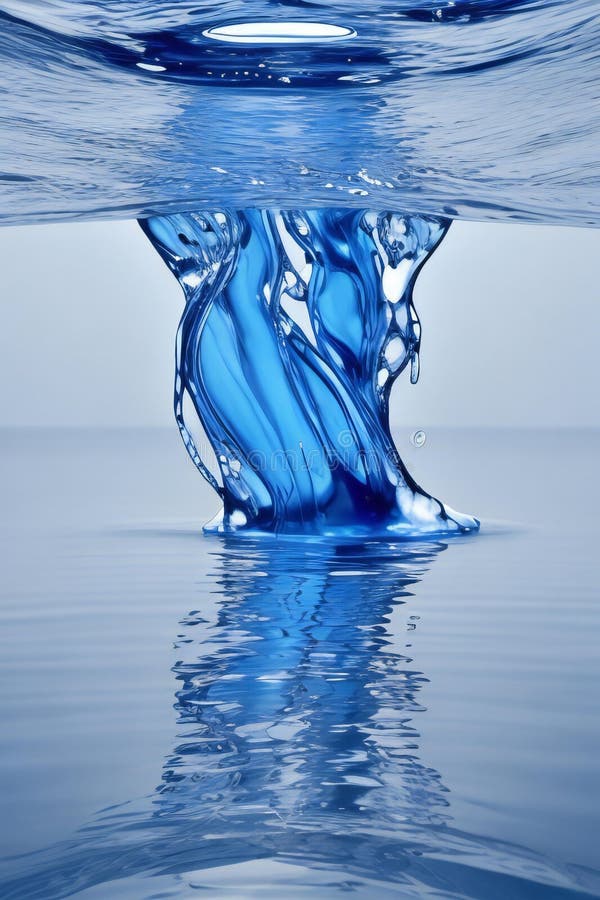 Aqua Ballet. Graceful Blue Water Splash and Reflection Stock ...