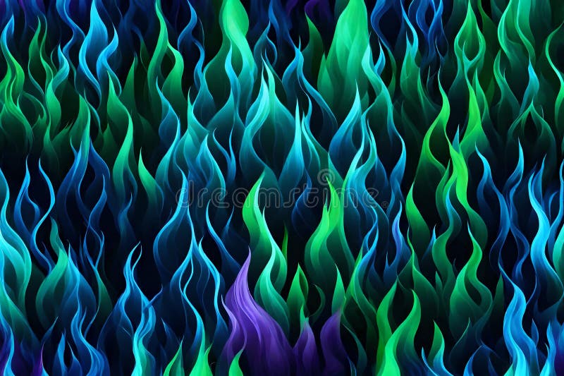 Aqua Blaze: Abstract Fire Pattern in Blue, Green, and Cyan Stock ...