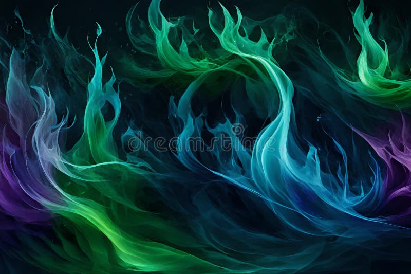 Aqua Blaze: Abstract Fire Pattern in Blue, Green, and Cyan Stock ...