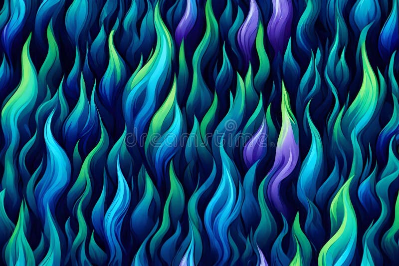 Aqua Blaze: Abstract Fire Pattern in Blue, Green, and Cyan Stock ...