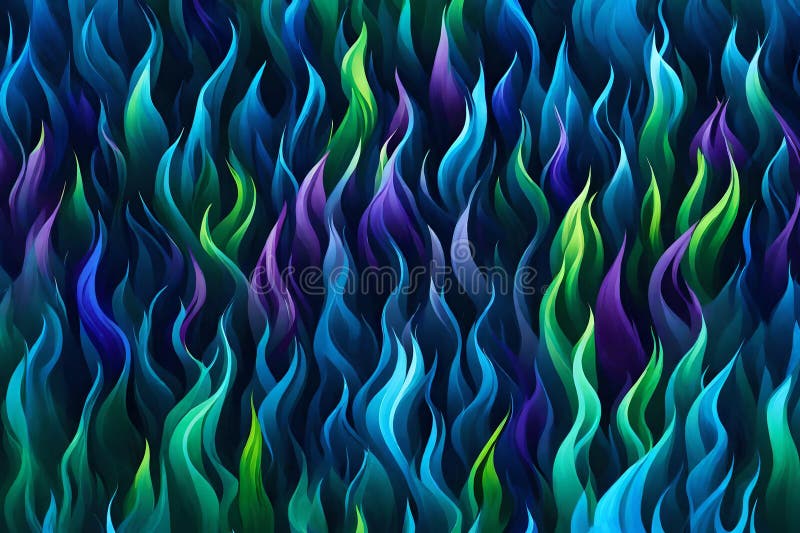 Aqua Blaze: Abstract Fire Pattern in Blue, Green, and Cyan Stock ...