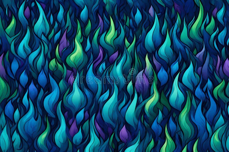 Aqua Blaze: Abstract Fire Pattern in Blue, Green, and Cyan Stock ...