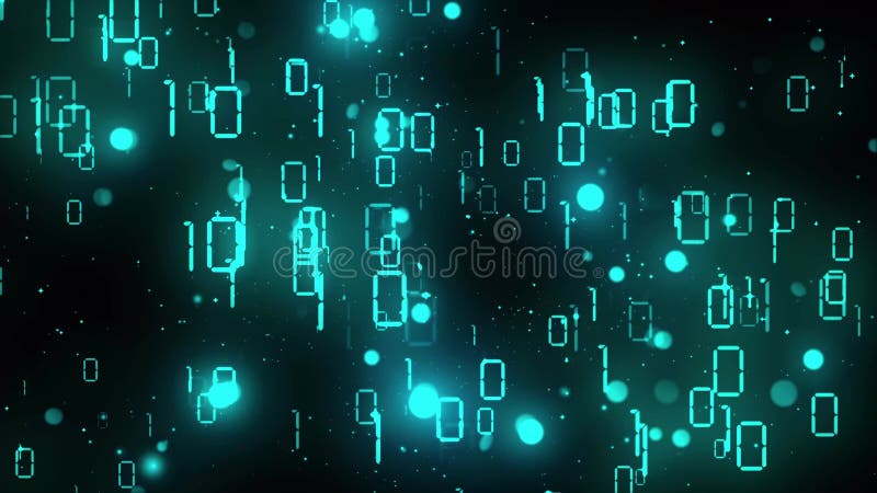 Aqua - Blue Binary Code Nebula Stock Video - Video of binary ...