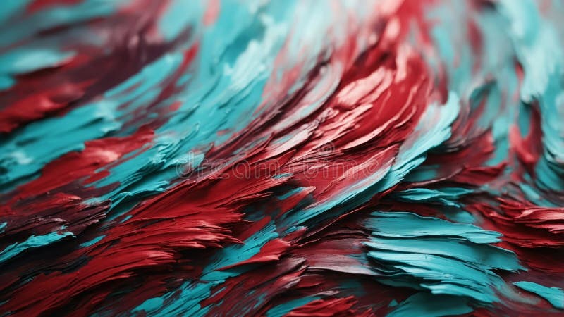 Aqua Blue and Maroon Abstract Brush Strokes for Modern Interiors. Stock ...