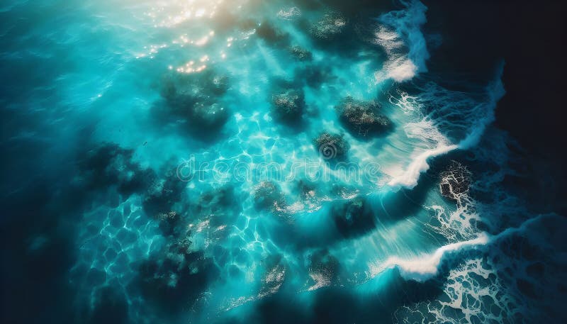 Aqua Tranquil Blue Sea Water Background Stock Photo - Image of perfect ...