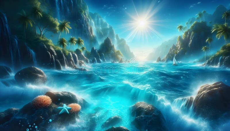 Aqua Tranquil Blue Sea Water Background Stock Image - Image of deep ...