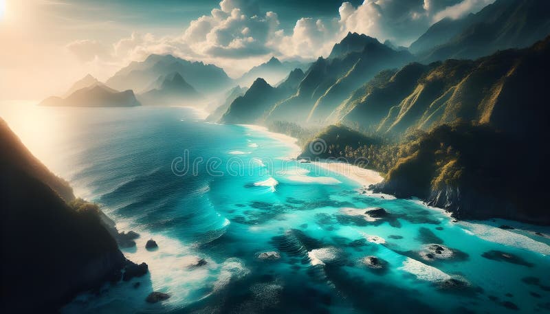 Aqua Tranquil Blue Sea Water Background Stock Photo - Image of design ...