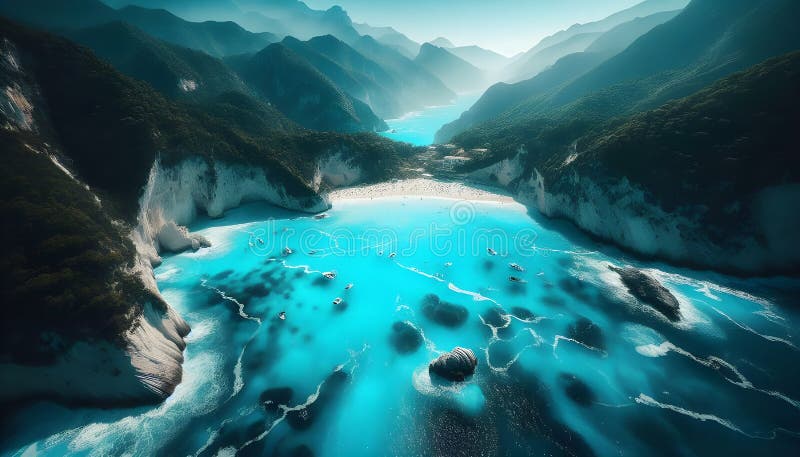 Aqua Tranquil Blue Sea Water Background Stock Photo - Image of relax ...