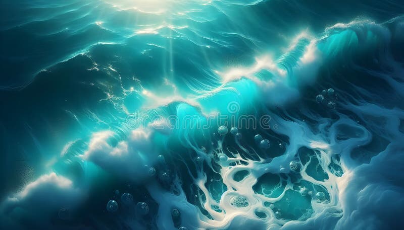 Aqua Tranquil Blue Sea Water Background Stock Photo - Image of ocean ...